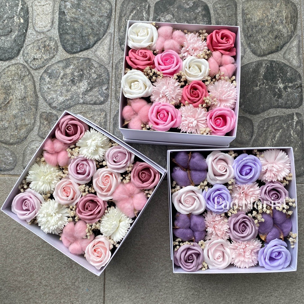 Jual PAO FLORIST Flower Soap Box Diana 20 x 20 cm (READY STOCK) / Box ...