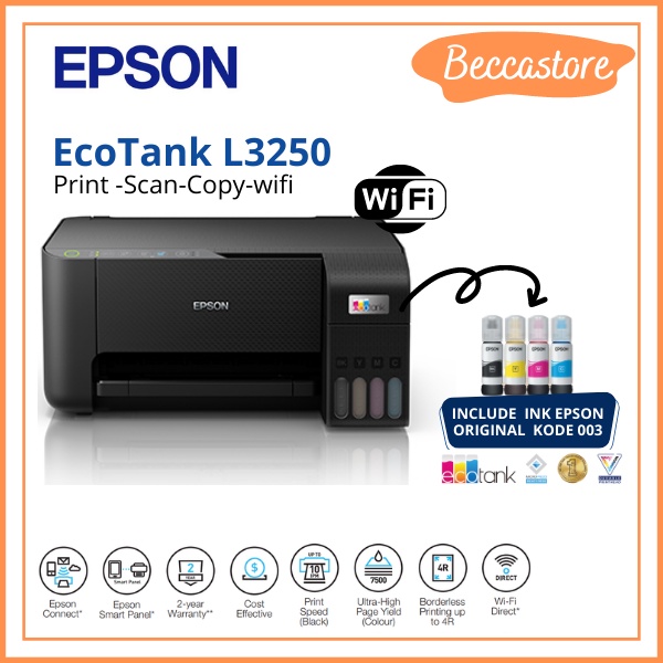 Jual Printer Epson L3250 / L3256 NEW EcoTank print scan copy wifi Termurah Pengganti L3150 ...