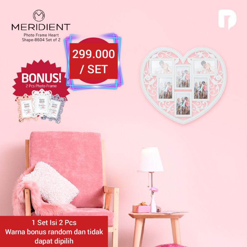 Jual Bingkai Foto Bentuk Love - Meridient Photo Frame Heart Shape 8604 ...