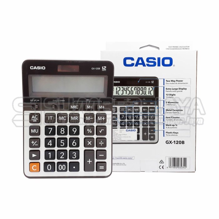 Jual Kalkulator Casio Dekstop Calculator GX-120B, 12B, 14B, 16B | Shopee Indonesia