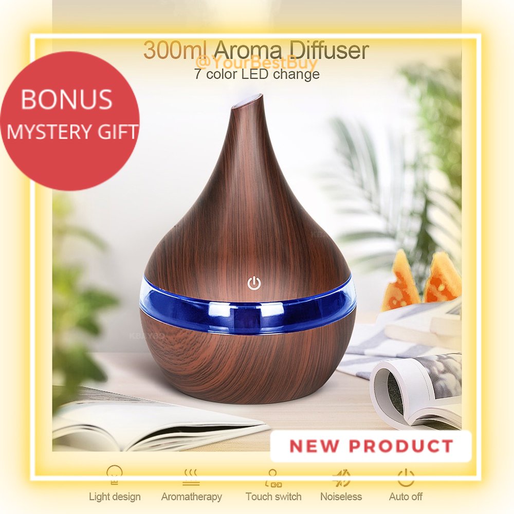 Jual Air Humidifier Aromatherapy Diffuser Desain Aesthetic Wood Grain ...