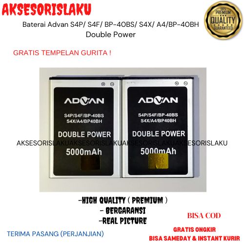 Jual Baterai Advan S4P/ S4F/ BP-40BS/ S4X/ A4/BP-40BH/ Ori / Double ...