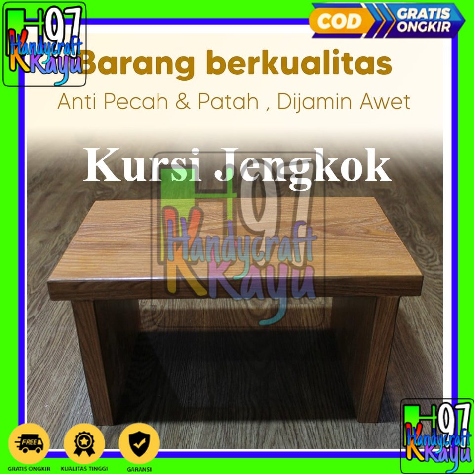 Jual Kursi Kotak Pendek Kayu / Dingklik Mini Kayu / Dingklik Kotak ...