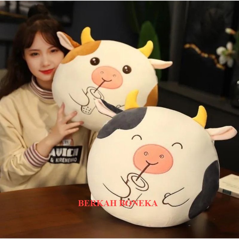 Jual Boneka Sapi Hitam Coklat Sit Cow Cute Cow Moo Moo Lucu / Bantal ...