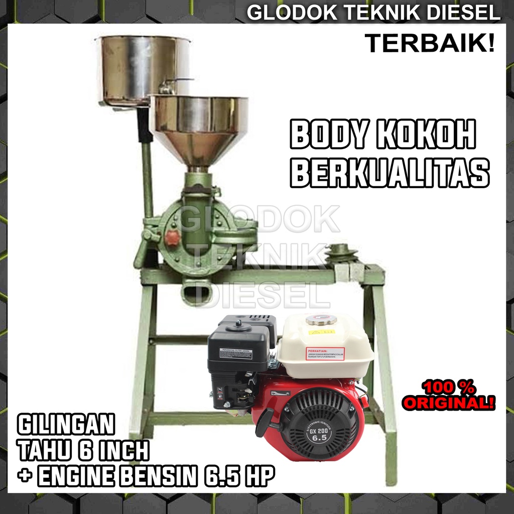 Jual Mesin Gilingan Tahu 6 Inch + Engine Penggiling Giling Kedelai Tahu ...