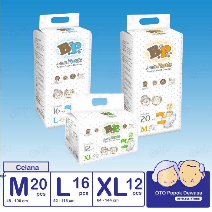 Jual Diaper Bp Popok Dewasa Model Celana Pants Adult Diapers Uk M L Xl Isi Jumbo | Shopee Indonesia