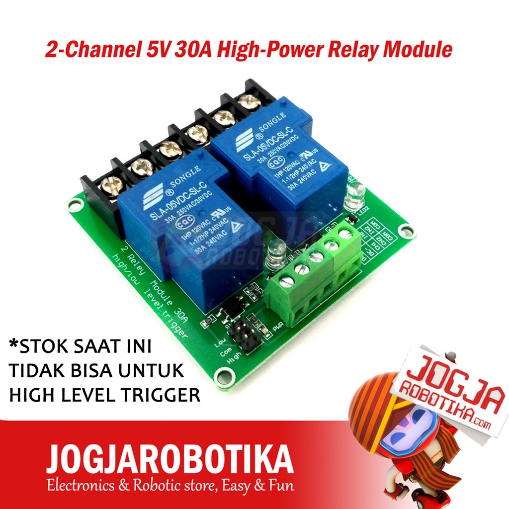Jual 2-Channel 5V 30A High-Power Relay Module High dan Low Active ...