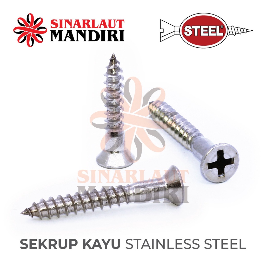 Jual Sekrup Kayu SS / Skrup Kayu / Wood Screw Stainless Steel (+) 3 x 14 | Shopee Indonesia