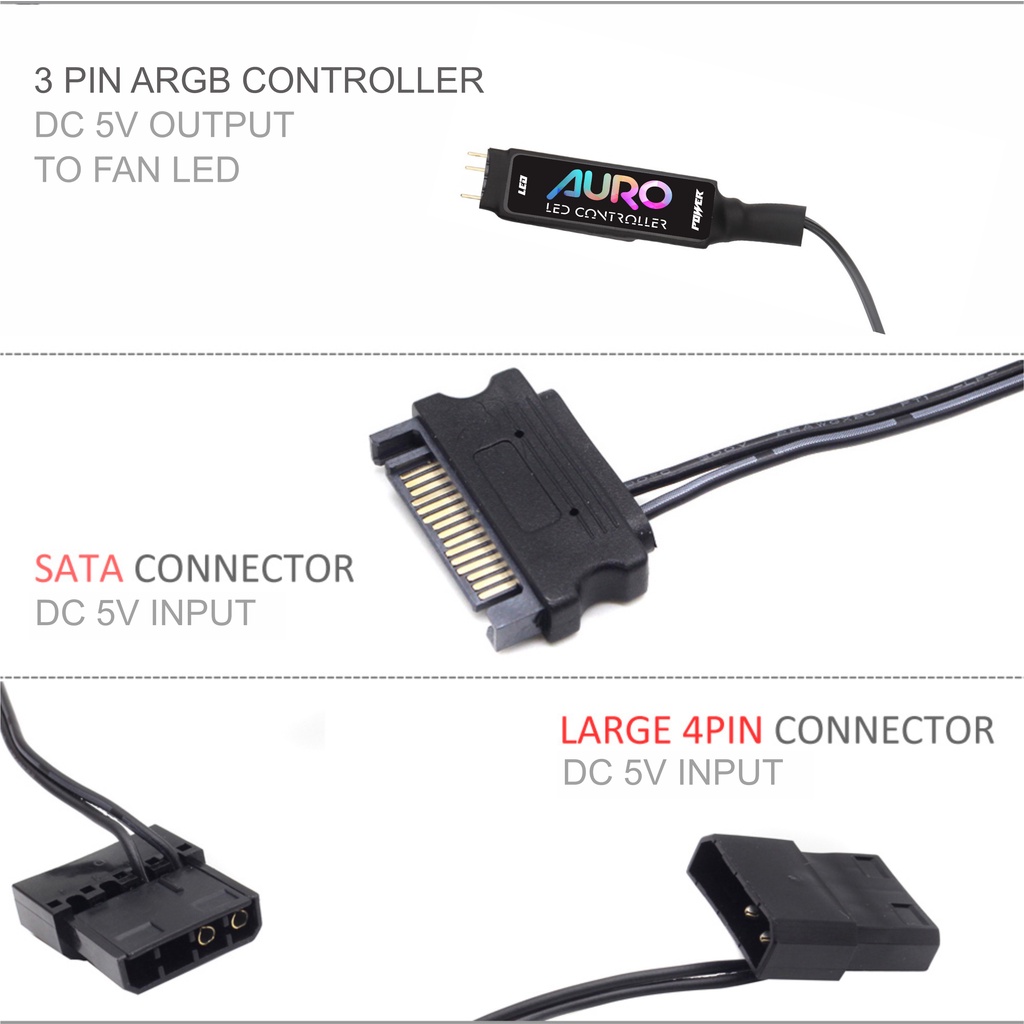 Jual Controller ARGB PC Fan / LED 3 Pin 5v Molex Addressable RGB ID ...