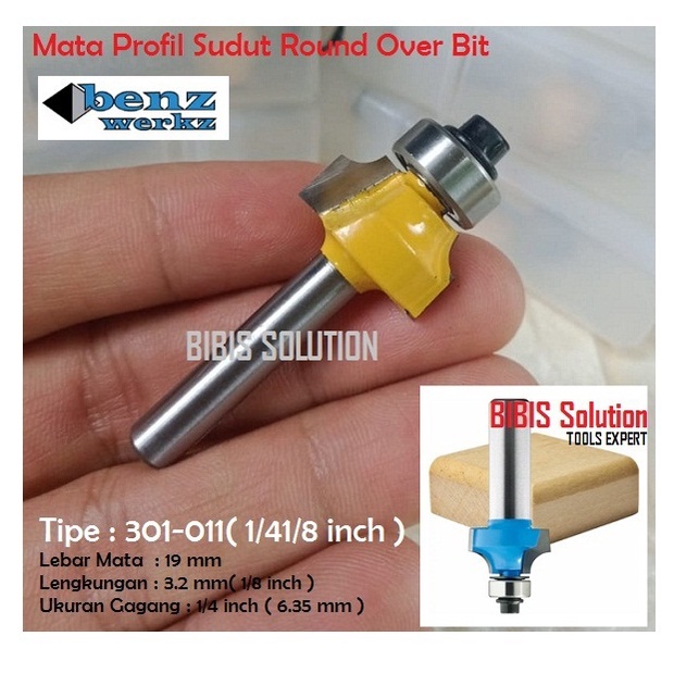 Jual Mata Profil Sudut Lengkungan Sisi Tepi Kayu Round Over Bit Mata ...