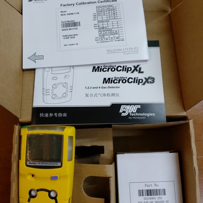 Jual Sensor Bw Honeywell Gas Alert Microclip Xl Multi Gas Detector 4 ...
