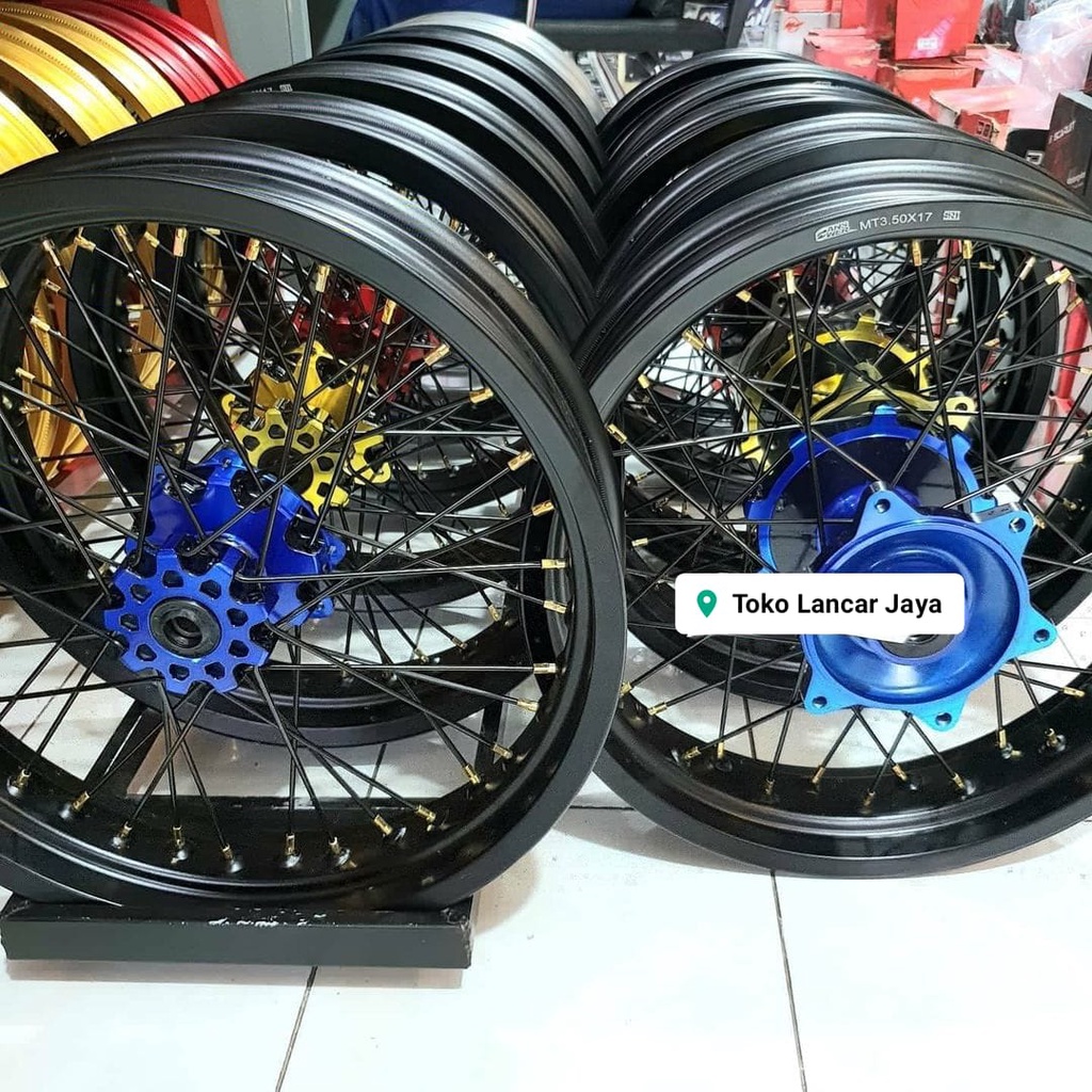 Jual PAKET VELG SUPERMOTO WHEELSET SUPERMOTO CRF 150 KLX 150 WR 155 ...