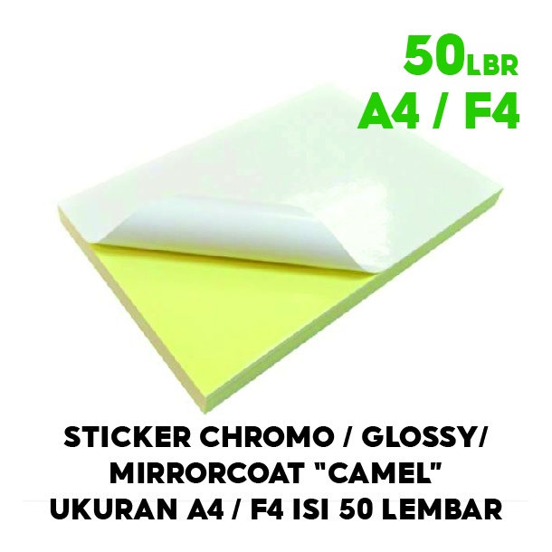 Jual [50 LEMBAR] Kertas Sticker Chromo / Glossy / Bontak Mirrorcoat ...