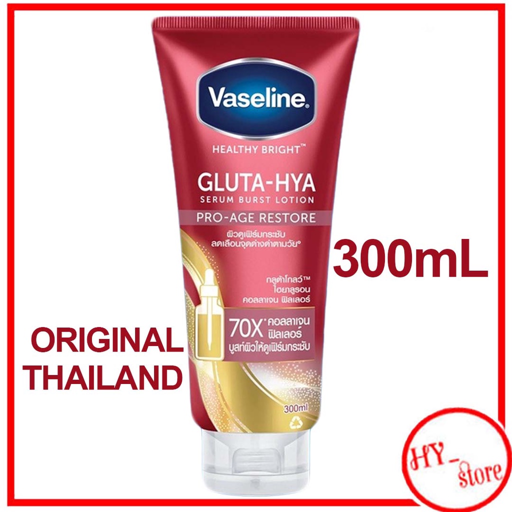 Jual NEW!!! VASELINE PRO AGE RESTORE GLUTA HYA THAILAND 300ml | Shopee ...