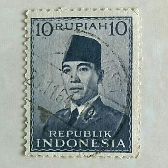 Jual (AF) Perangko Indonesia 1951 Presiden Soekarno 10 rupiah Used ...