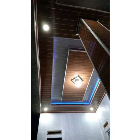 Jual plafon PVC putih garis coklat garis | Shopee Indonesia