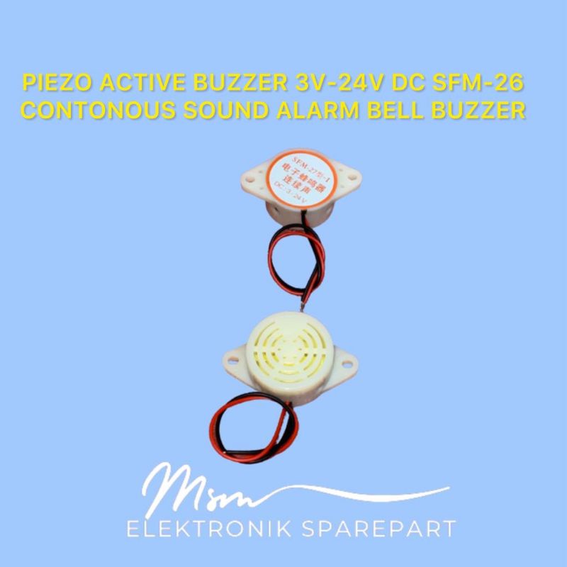 Jual PIEZO ACTIVE BUZZER 3V-24V DC SFM-26 CONTONOUS SOUND ALARM BELL BUZZER | Shopee Indonesia