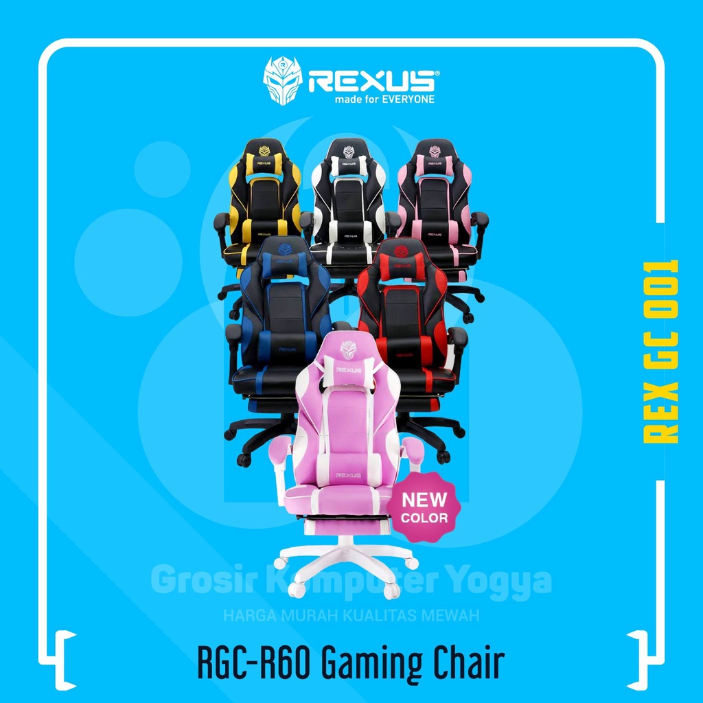 Jual Rexus RGC-R60 Affordable Comfort with Footrest Gaming Chair Kursi ...
