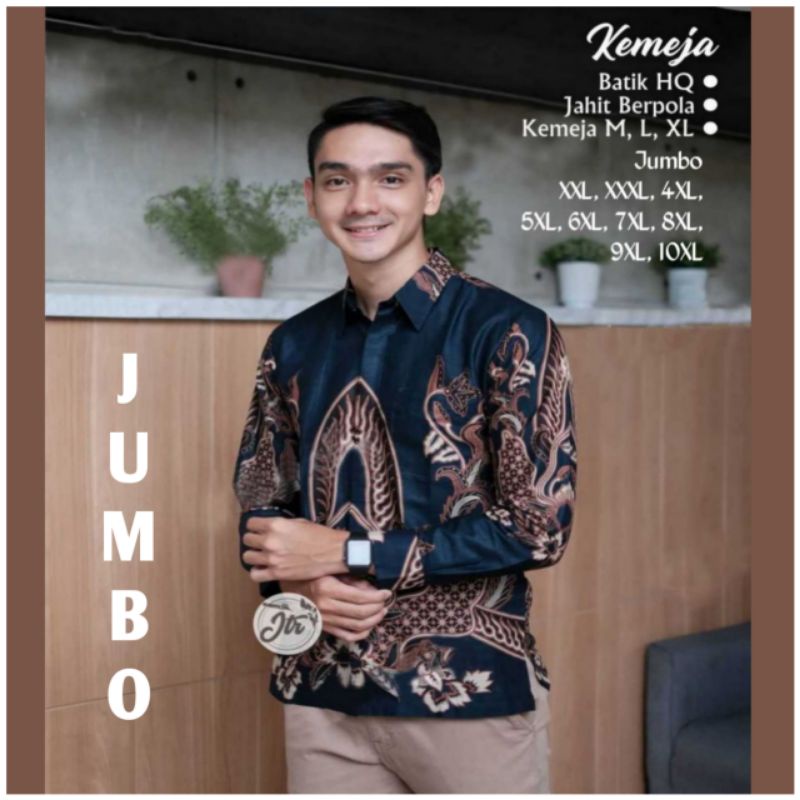 Jual BATIK PRIA MODERN BIG SIZE | KEMEJA BATIK LENGAN PANJANG JUMBO SERAGAM | Shopee Indonesia