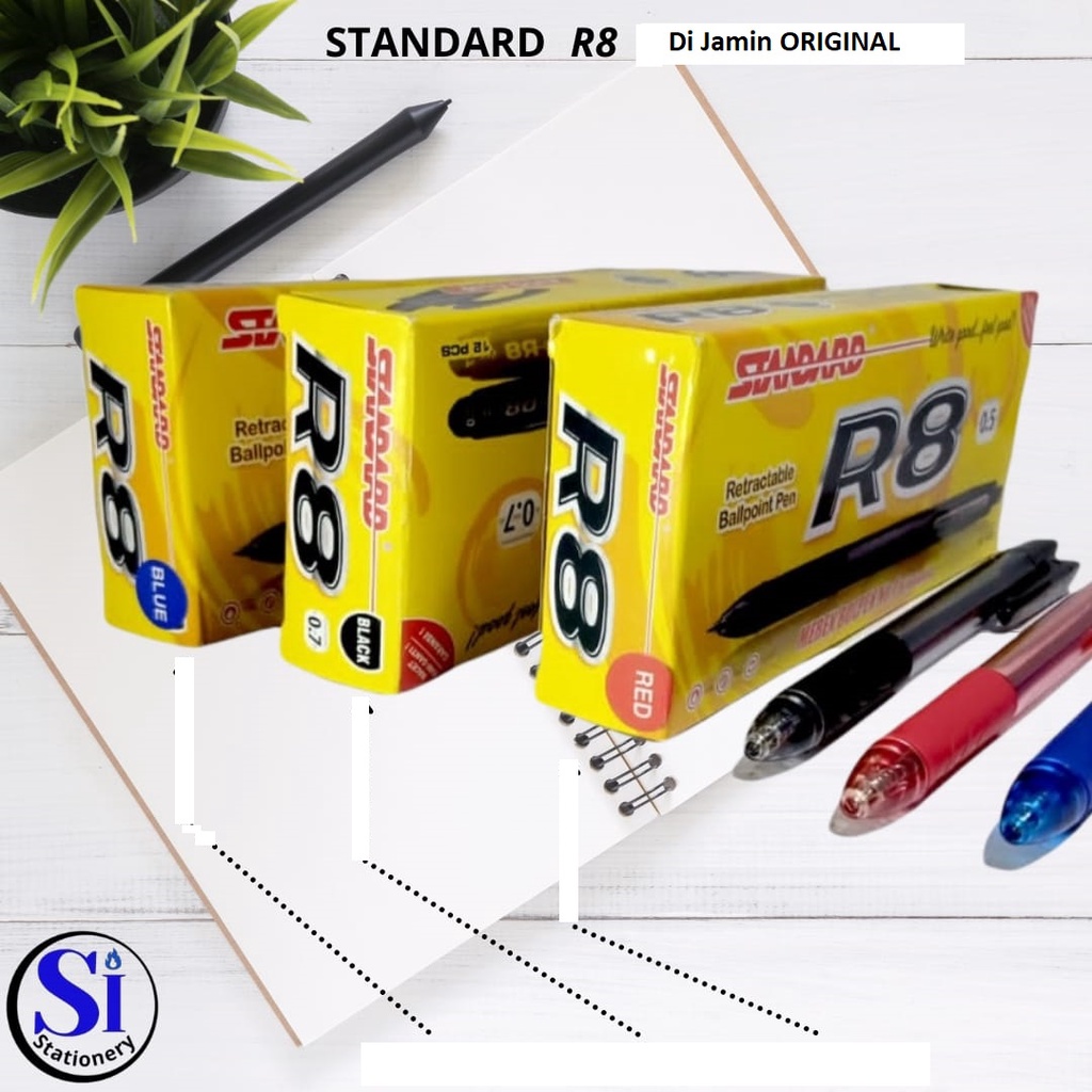 Jual Pulpen Standard R8 0,7mm Asli/Standard Pen R8 Original 1Pack isi ...