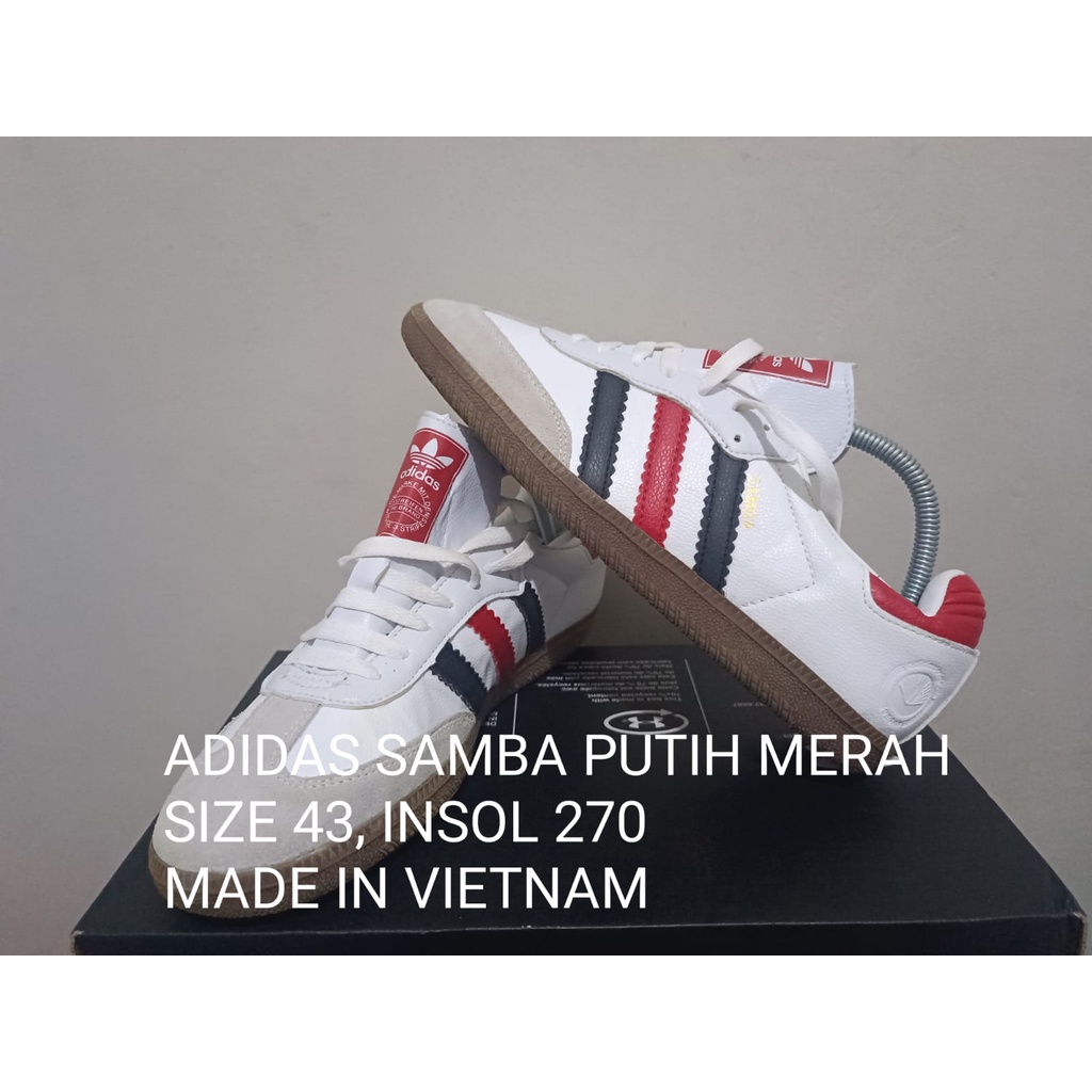 Jual ADIDAS SAMBA PUTIH MERAH | Shopee Indonesia