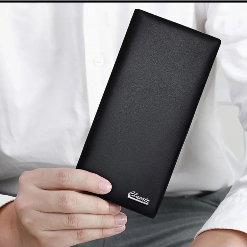 Jual DOMPET PRIA PANJANG CLASSIC BIFOLD KULIT SINTETIS FREE BOX ...