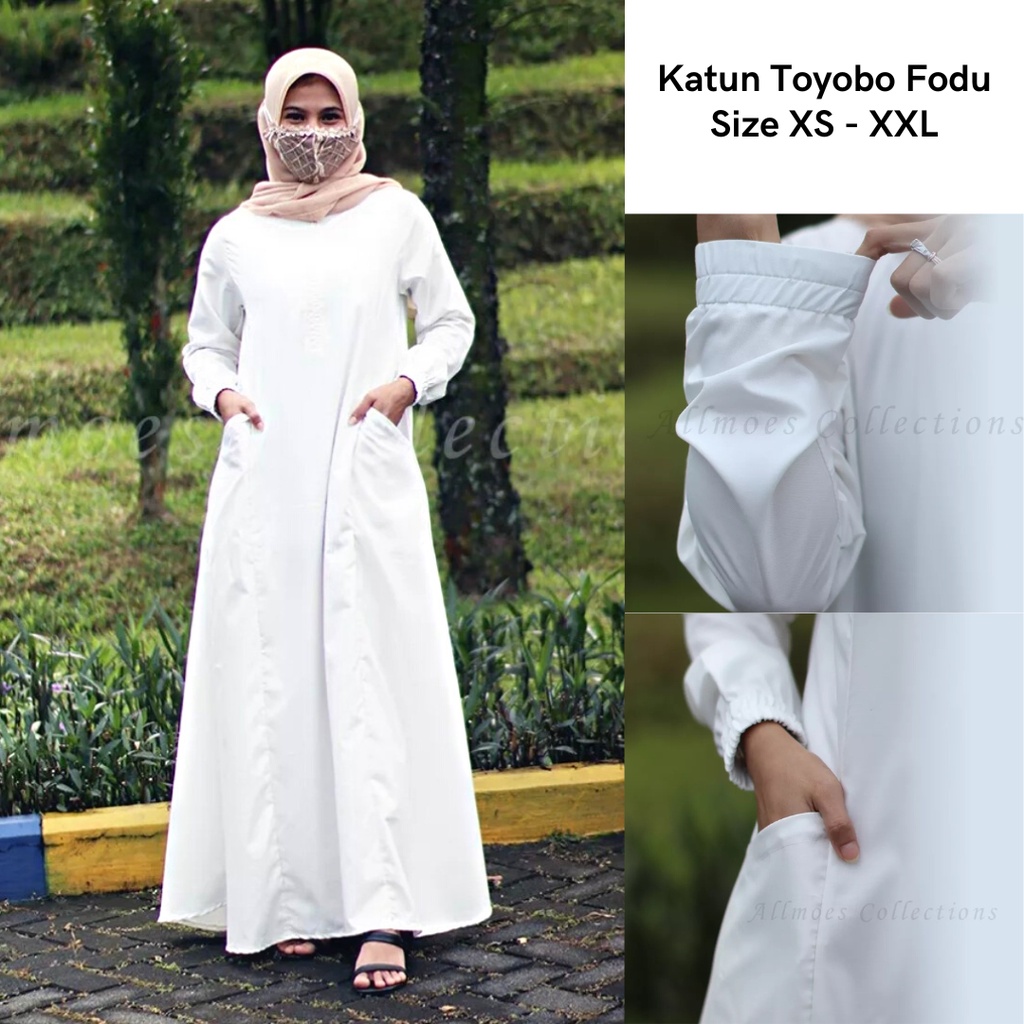 Jual Gamis Putih Terbaru Lebaran 2023 Dress Mikaila Gamis Toyobo Fodu ...