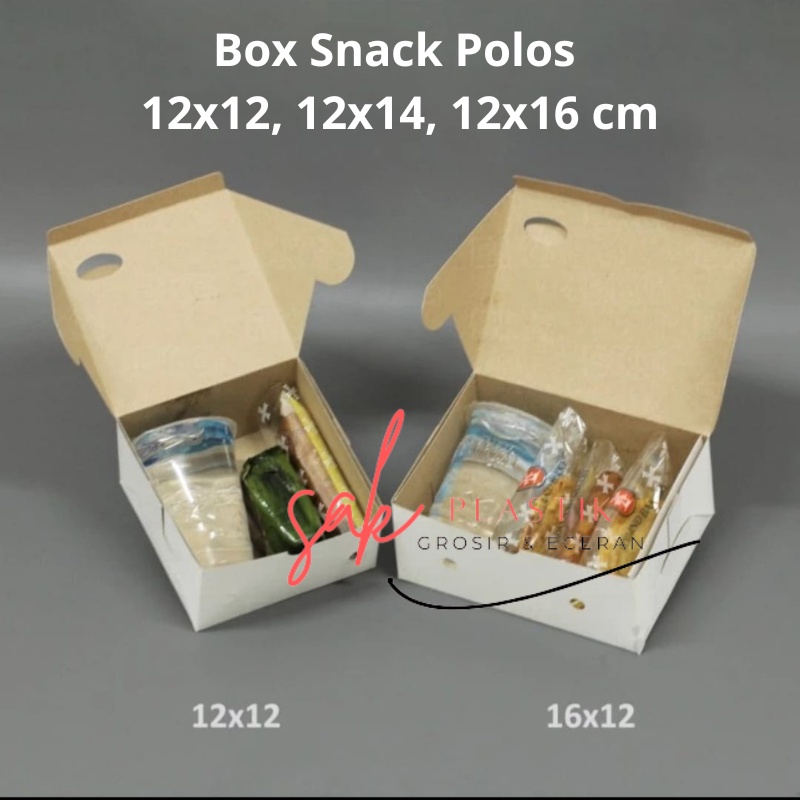 Jual Box Snack Polos 12x12 12x14 12x16 l Dus Kotak Kue Roti Makanan ...