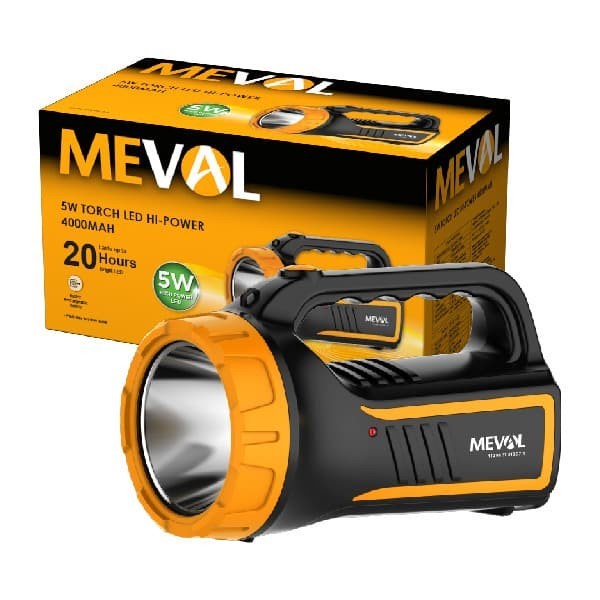 Jual Meval LED Lampu Senter 5 Watt Hi Power Putih Center 4000 MAh MT3 ...