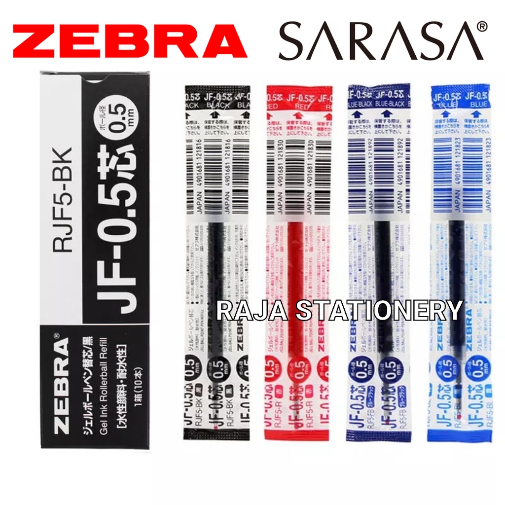 Jual REFILL SARASA PEN ZEBRA JF BLACK BLUE RED ISI ULANG PEN SARASA ...