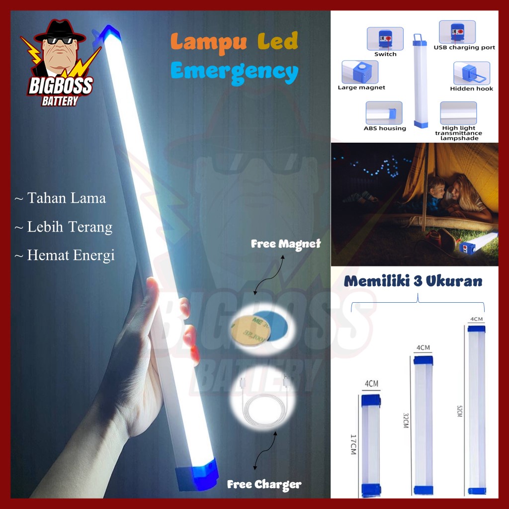 Jual Lampu Neon Led Panjang Rechargable Usb Bolam LED Emergency Lamp Darurat Lampu Neon Led ...