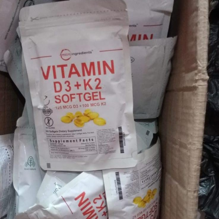 Jual R1 cod micro ingredients vitamin d3 + k2 5000iu vit 5000 iu 300 softgel | Shopee Indonesia