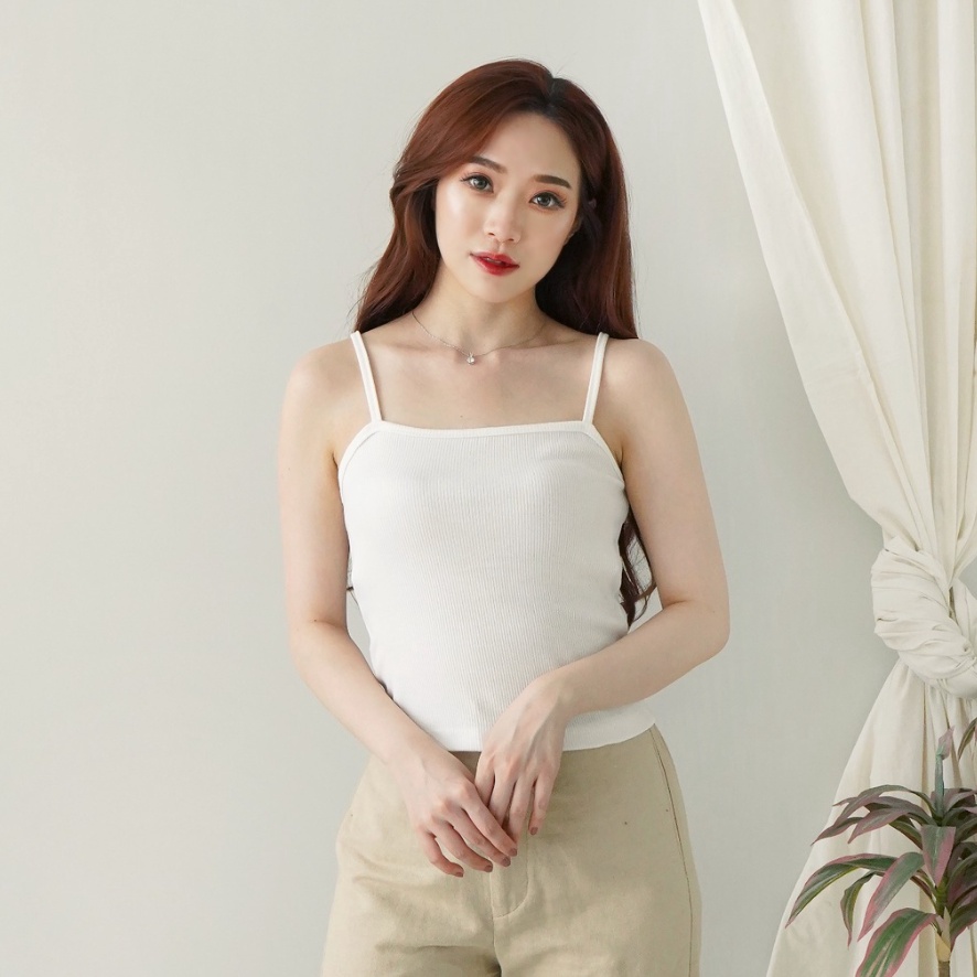 Jual CAVALU Knit Basic Tank Top Tali Crop Top Rajut Tengtop Korea 245 ...