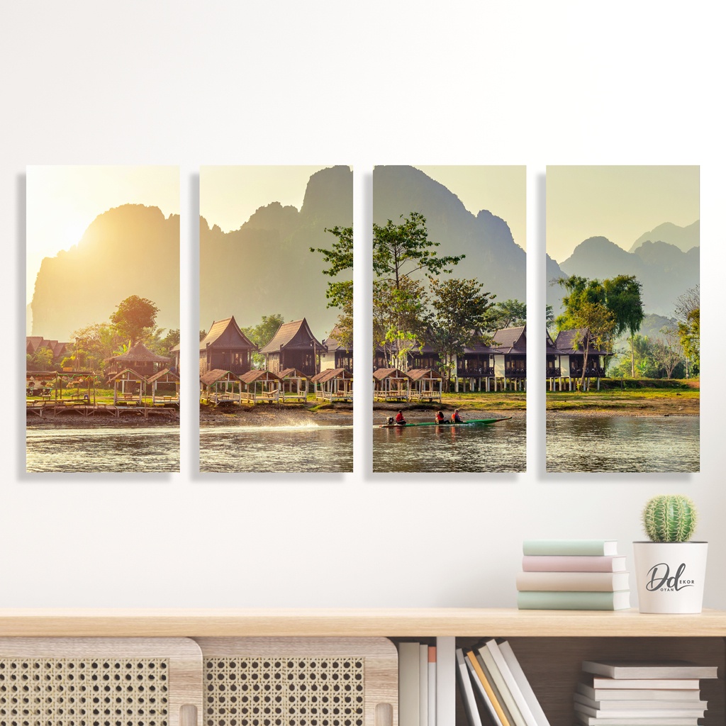 Jual Hiasan Dinding Pajangan Ruang Tamu Estetik Full Set Isi 4 Pcs ...