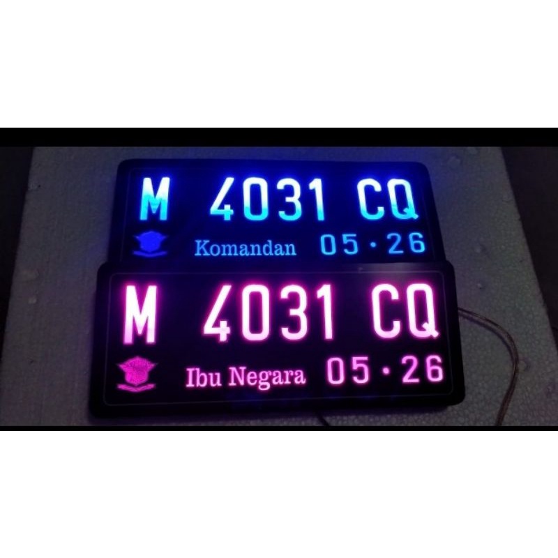 Jual PLAT NOMOR MOTOR VARIASI NYALA DUA WARNA ( DIREM GANTI WARNA ...