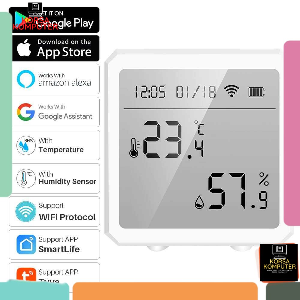 Jual Tuya Smart Temperature Humidity Sensor Detector WiFi - TY11 ...