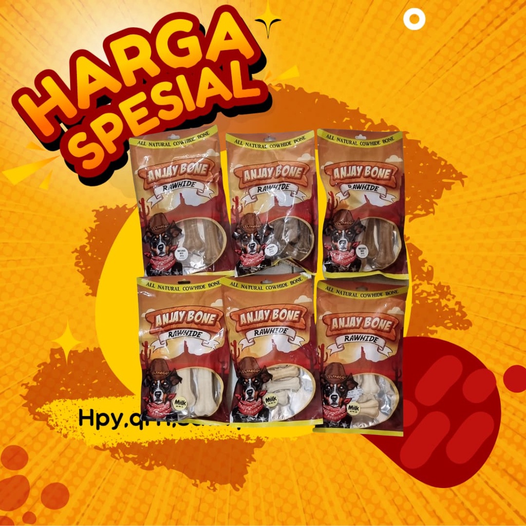 Jual Snack tulang tulangan gigitan anjing anjay bone rasa natural dan ...