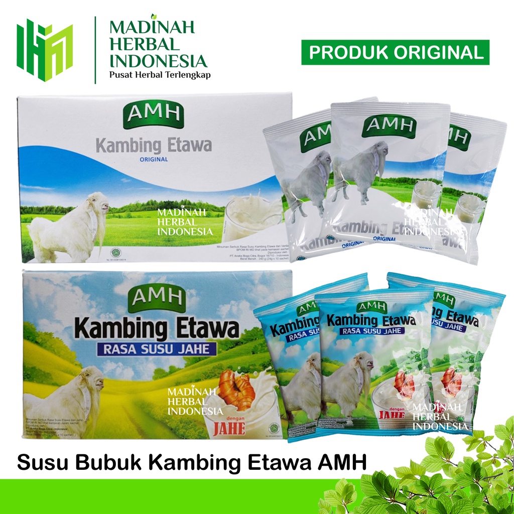 Jual Susu Kambing Etawa AMH 1 Box Isi 10 Sachet - Susu Kambing Bubuk ...
