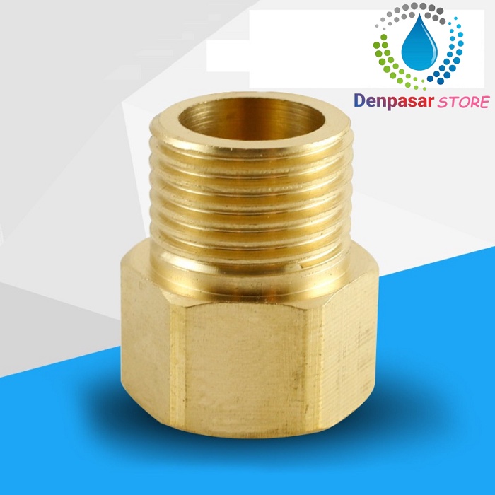 Jual Sock sambungan drat luar drat dalam kuningan 1/2 inch | Shopee Indonesia