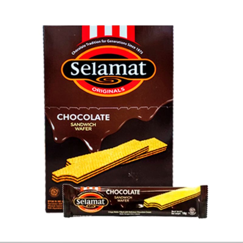 Jual Wafer Selamat Chocolate 12 - 1box isi 20pcs | Shopee Indonesia