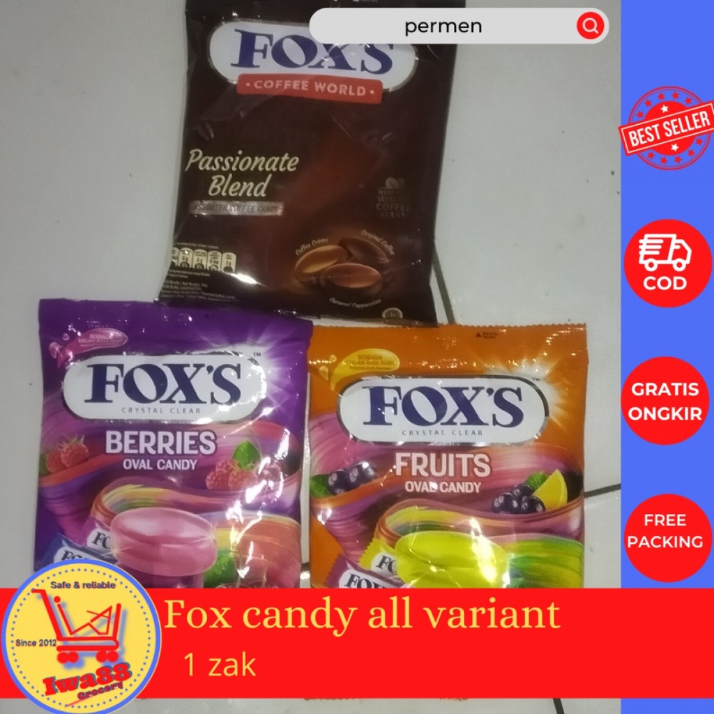 Jual Fox candy permen oval 1 zak all variant | Shopee Indonesia