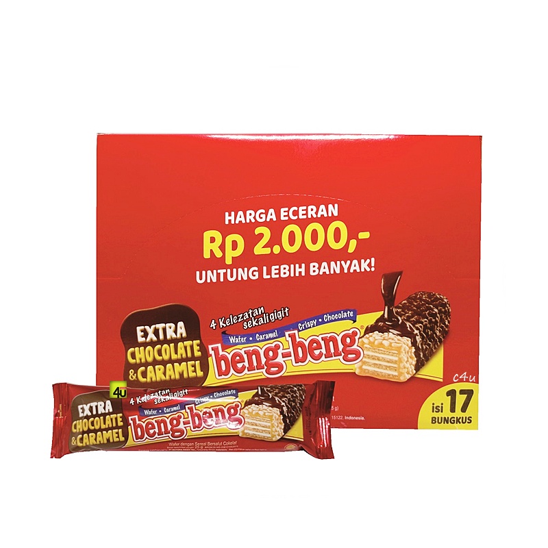 Jual Beng beng BOX Beng beng extra Chocolate & Caramel 25g | Shopee ...