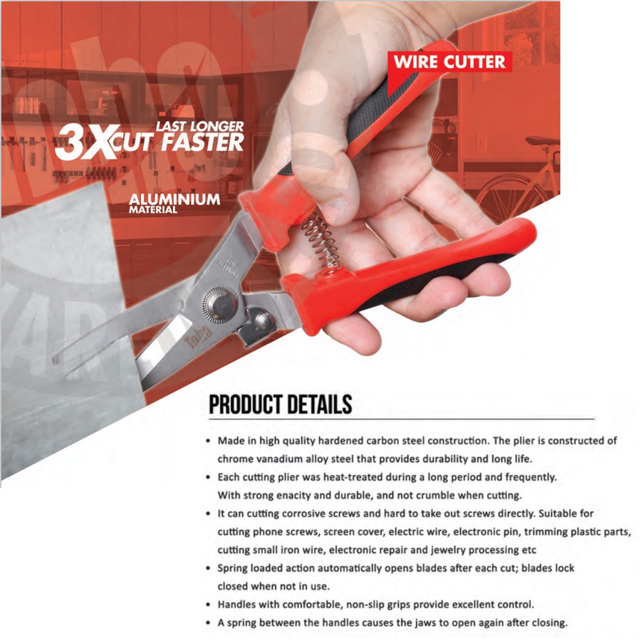 Jual TOHO Wire Cutter LURUS/Gunting Serbaguna/Seng Vanadium Steel ...