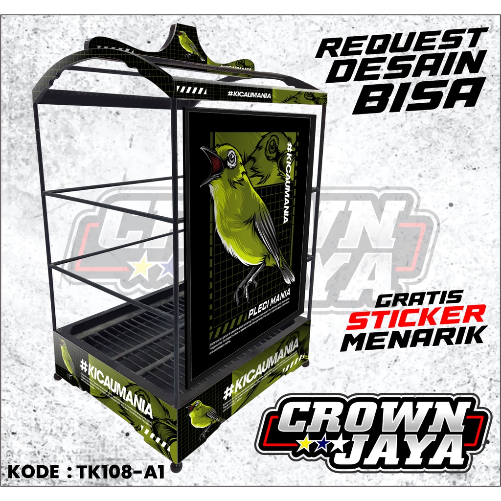 Jual Stiker Decal Sangkar Kotak Motif Kicau Mania / Stiker Tebok Kotak ...
