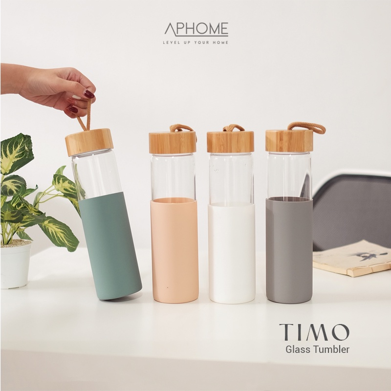Jual APHOME Botol Minum Kaca 600ml Glass Tumbler Wadah Minuman Dengan ...