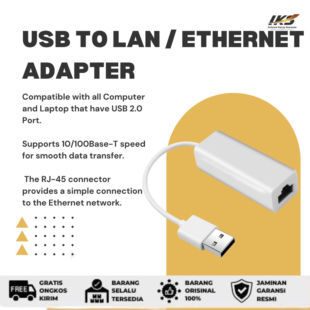 Jual USB LAN Adapter / Converter USB to LAN / USB To Ethernet RJ45 ...