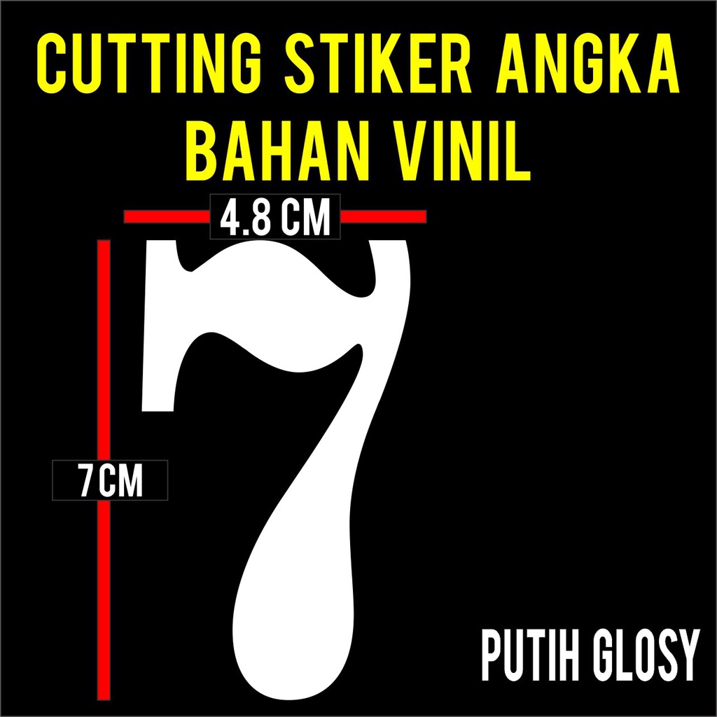 Jual sticker cutting angka warna putih glossy satuan - cutting stiker ...