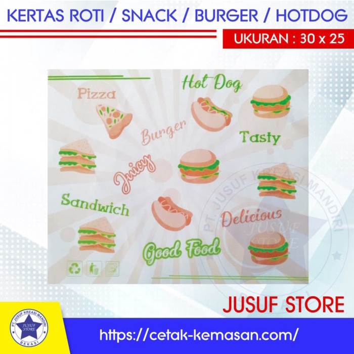 Jual [Tempat Roti] Kertas Burger/Hotdog/ Roti John/ Sandwich/ Kebab ...