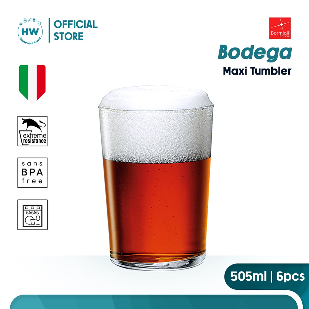 Jual Bormioli Rocco Gelas Maxi Tumbler Bodega 505ml - 6pcs | Shopee Indonesia