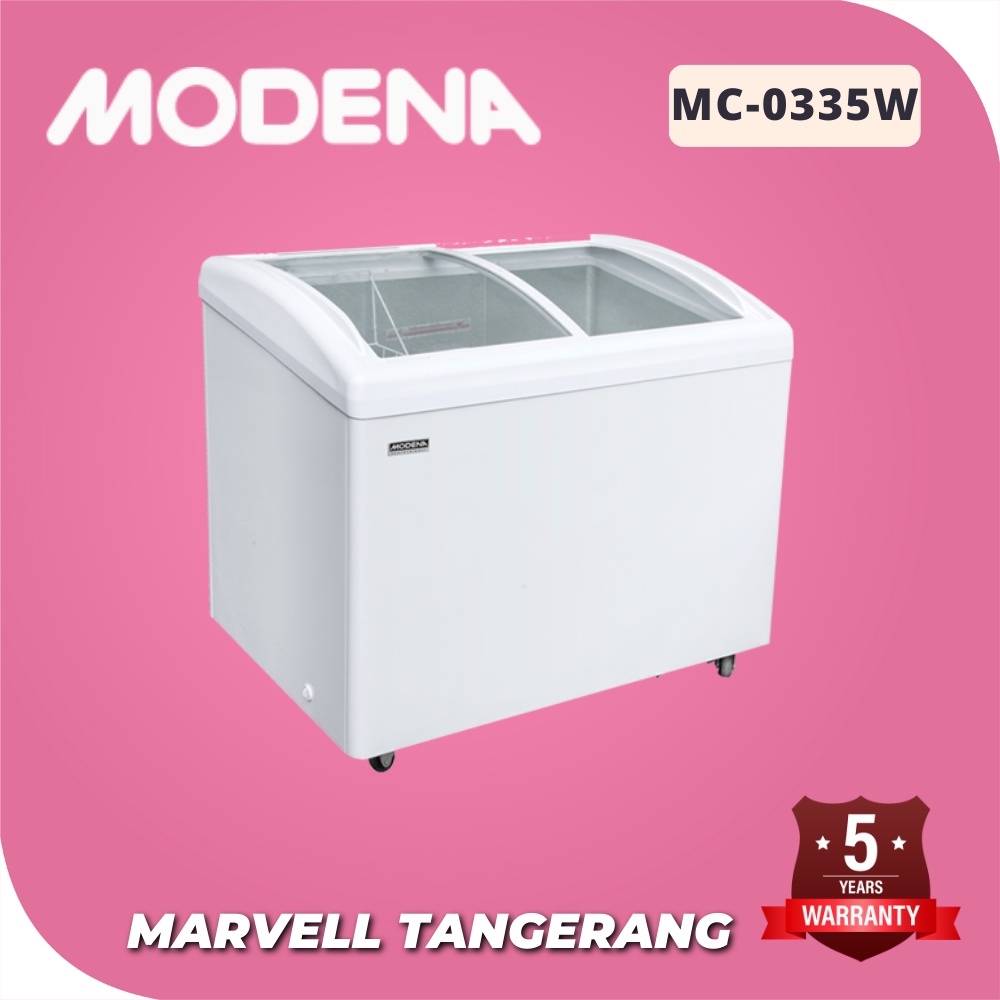 Jual CHEST FREEZER BOX MODENA MC 0335 FREEZER SLIDING GLASS CONSERVA 336 L | Shopee Indonesia